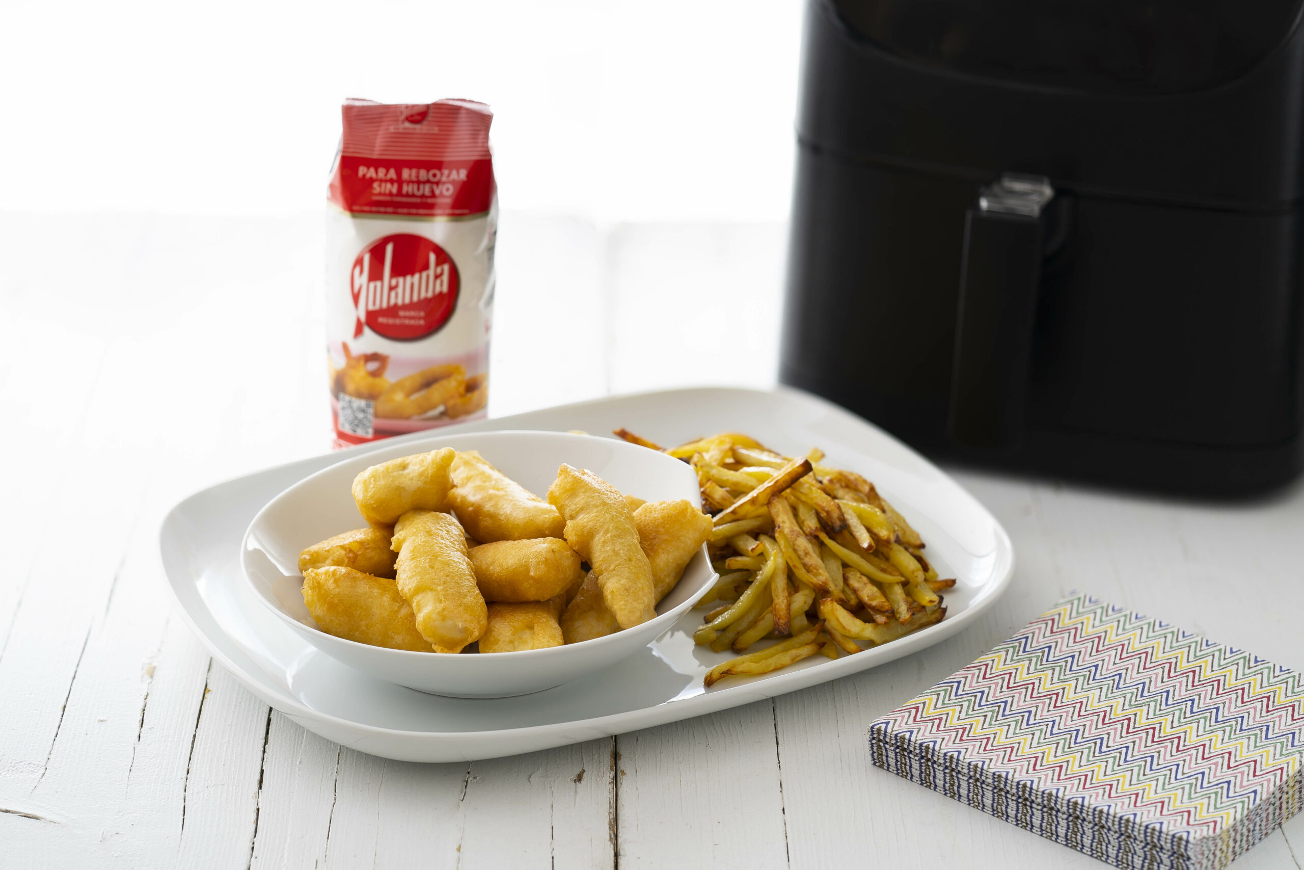 Fish and chips sin huevo en freidora de aire | Yolanda